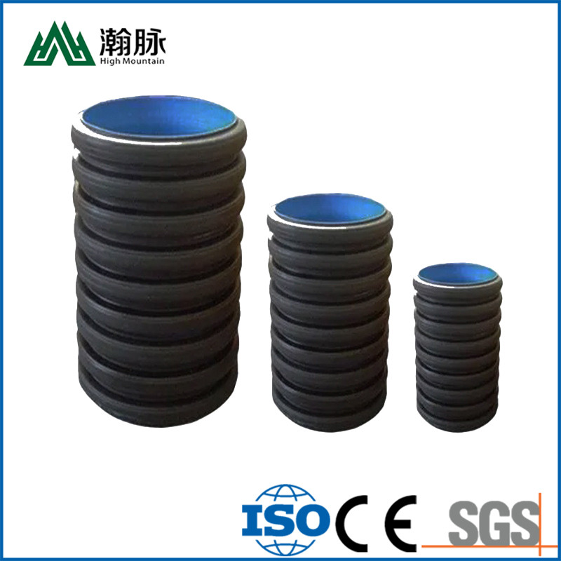 Black PE100 HDPE Double Wall Corrugated Pipe SN8 200MM 300mm 400Mm For Drainage System