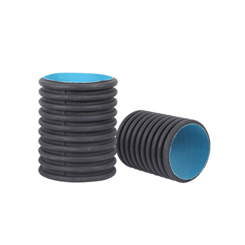 Black PE100 HDPE Double Wall Corrugated Pipe SN8 200MM 300mm 400Mm For Drainage System
