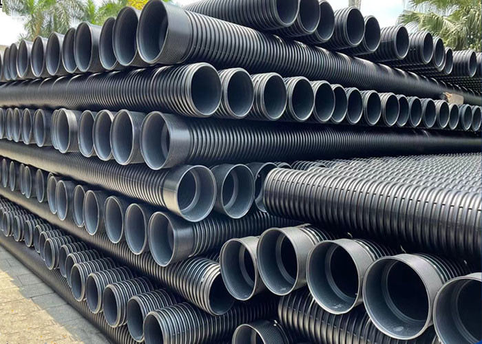 Winding HDPE Drainage Pipes 300mm SN8 Hdpe Corrugated Pipe Double Wall