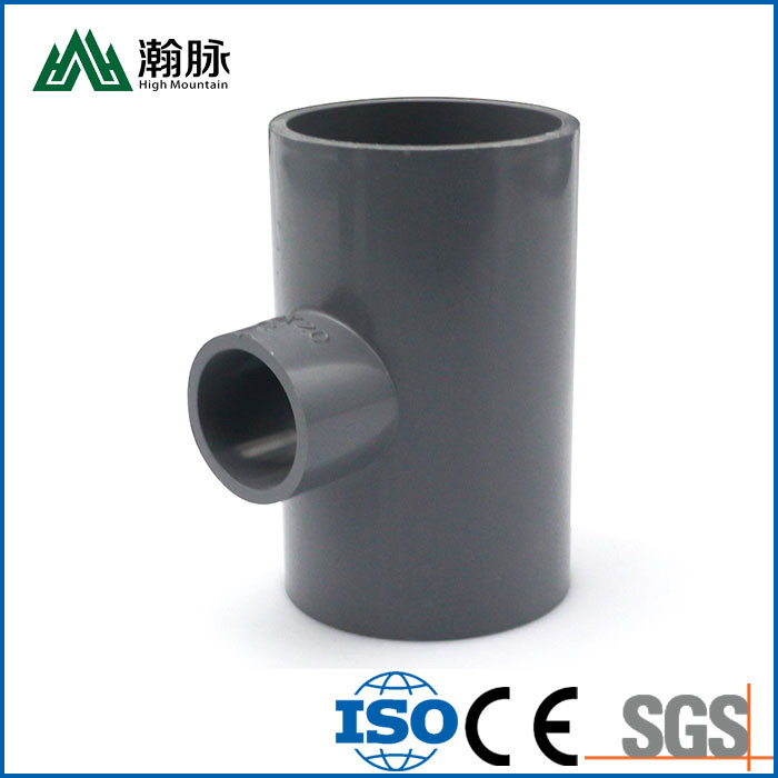 Grey PVC Tube Fittings DN20 25 32 40 50 63 75 90 Pipe Reducing Tee ...